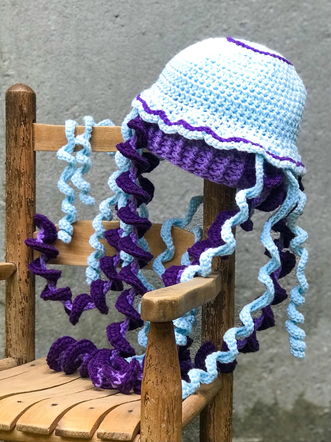 Jellyfish Hat, Crochet Beanie, Funny Hat, Accessories, Boy, Girl, Men ...