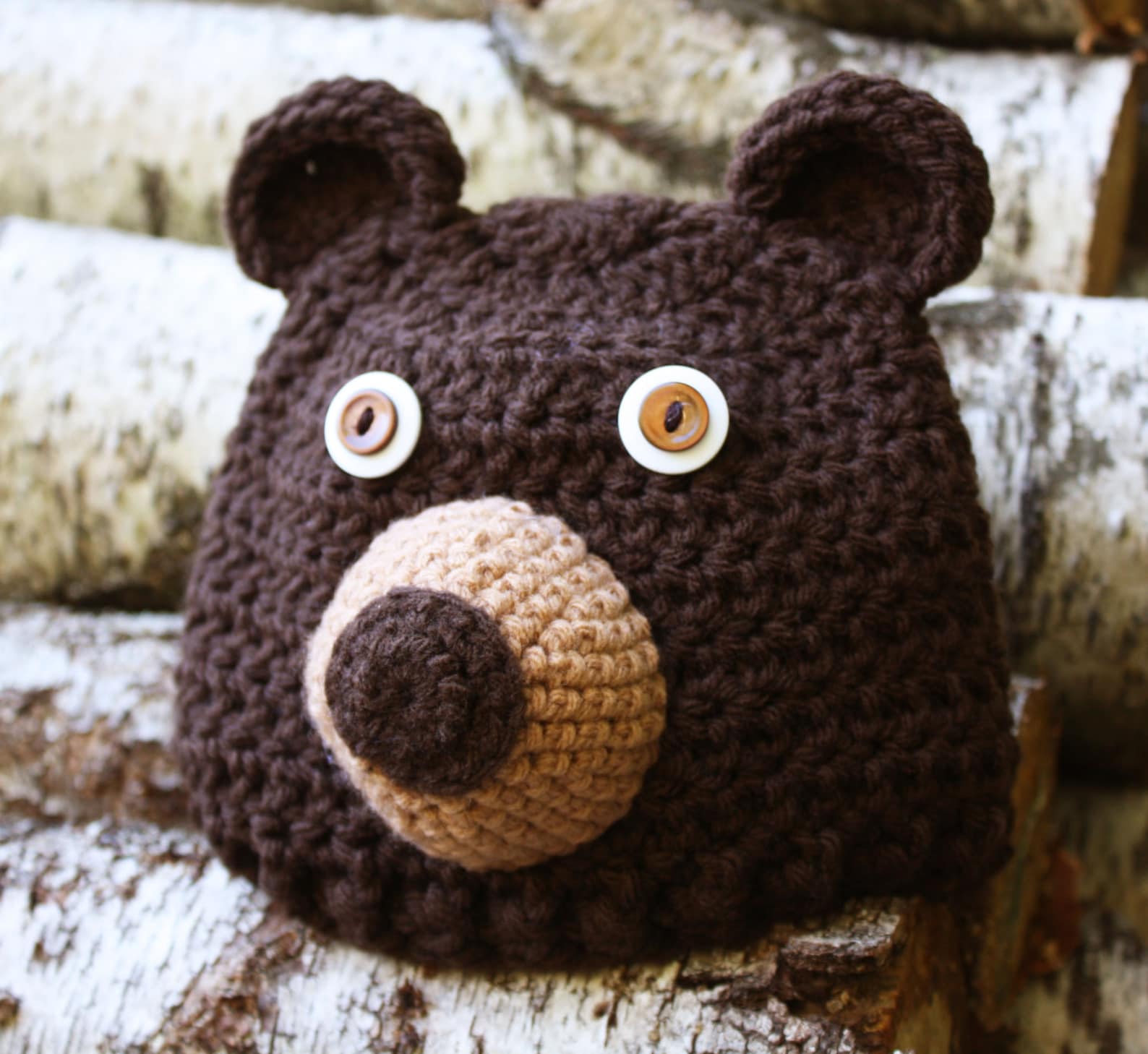 Brown Bear Hat Bear Hat Crochet Beanie Animal Hat Boys - Etsy