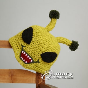 Alien Hat, Green Alien Hat, Monster Hat, Crochet Beanie, Halloween ...