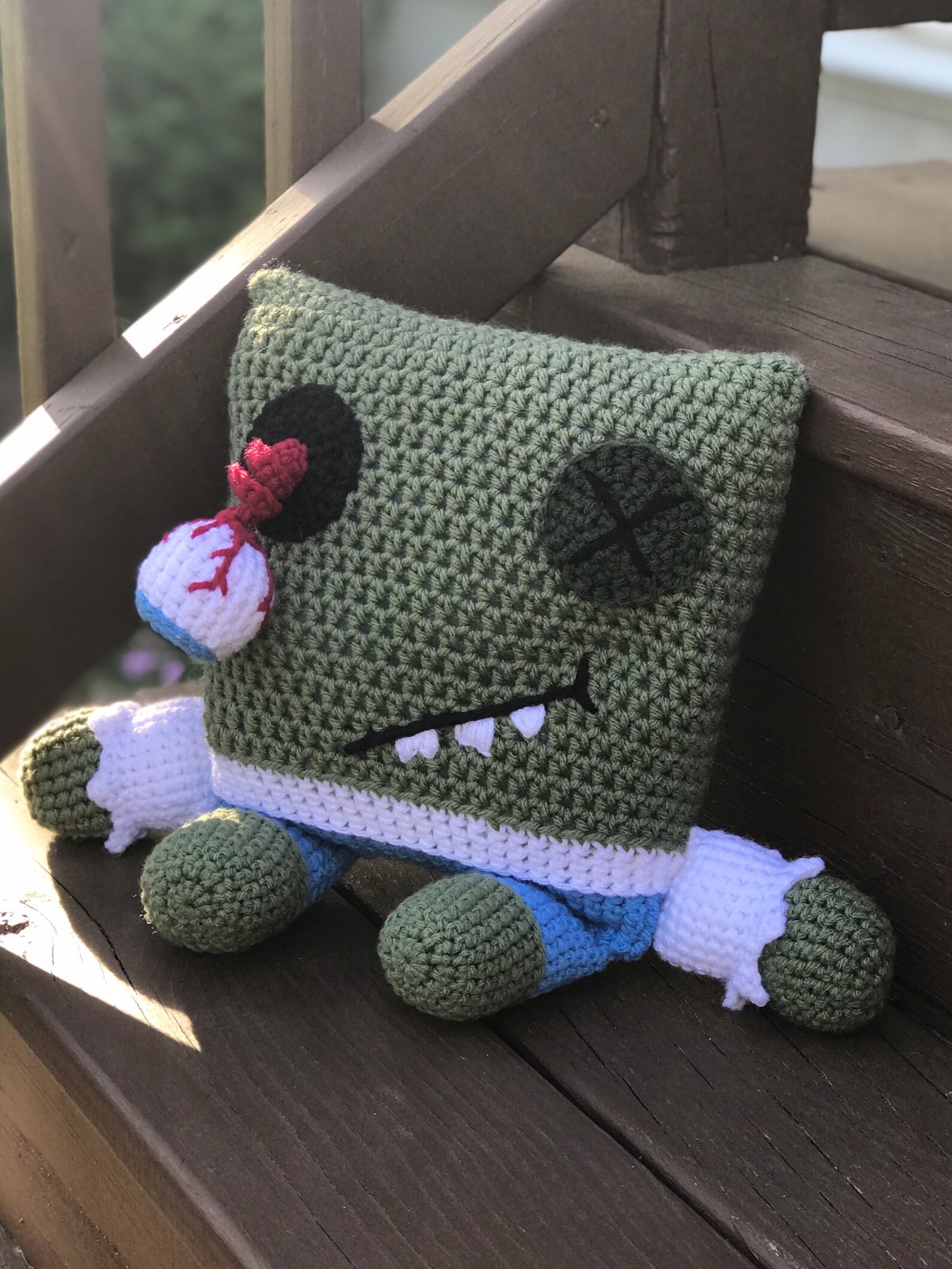 Zombie Pillow, Zombie Stuffed Toy, Crochet Pillow, Crochet Toy, Throw ...