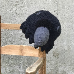 Raven Hat, Crow Hat, Beanie, Crochet, Accessories, Clothing, Men, Women ...
