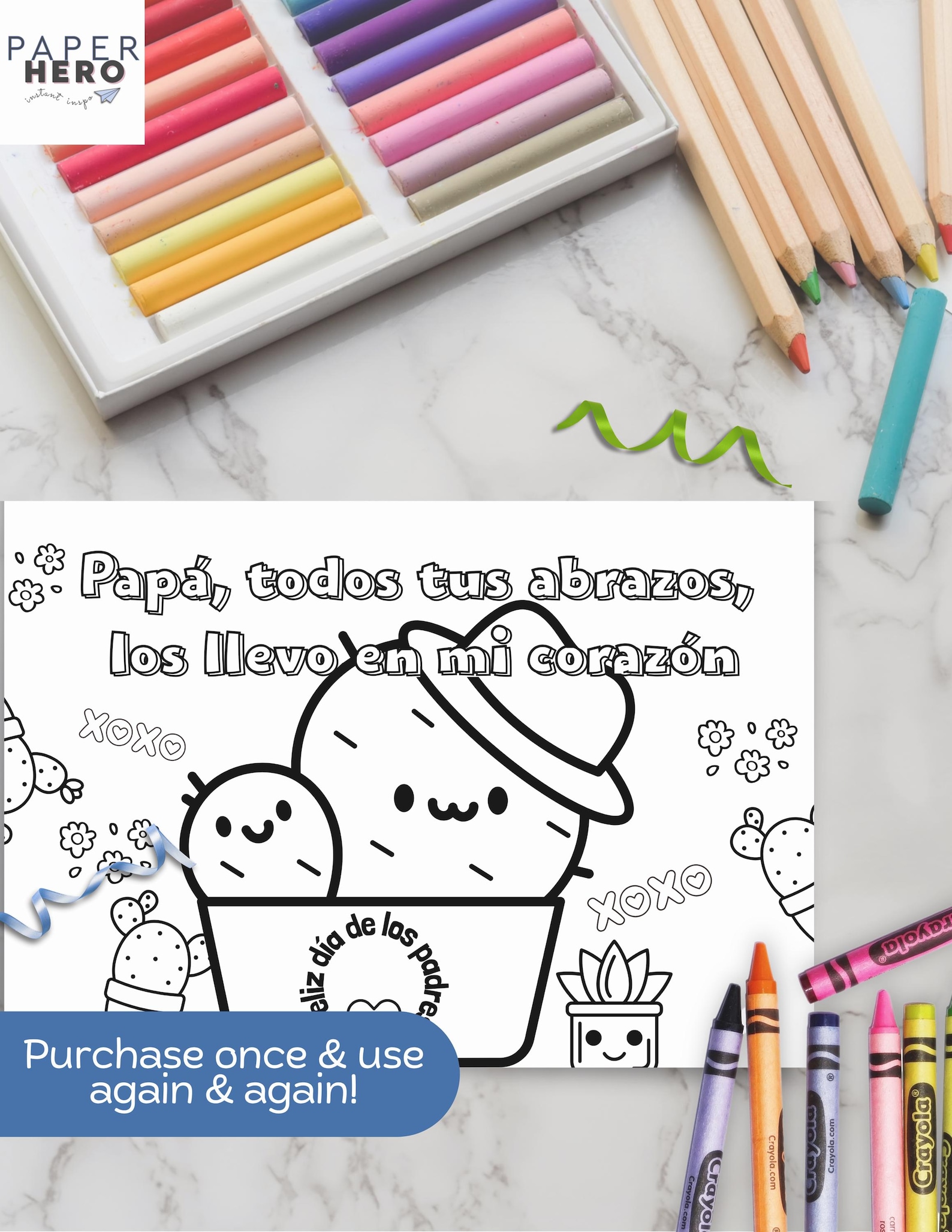 11 Tarjetas Para Colorear Día Del Padre En Español, Imprimibles Para ...