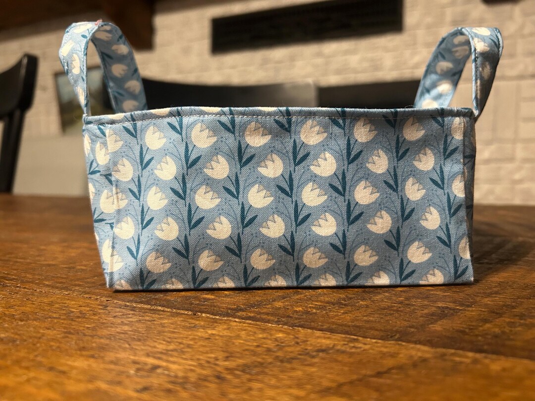 Small Fabric Basket , Easter Basket, Tulip Basket, Knitting Basket ...