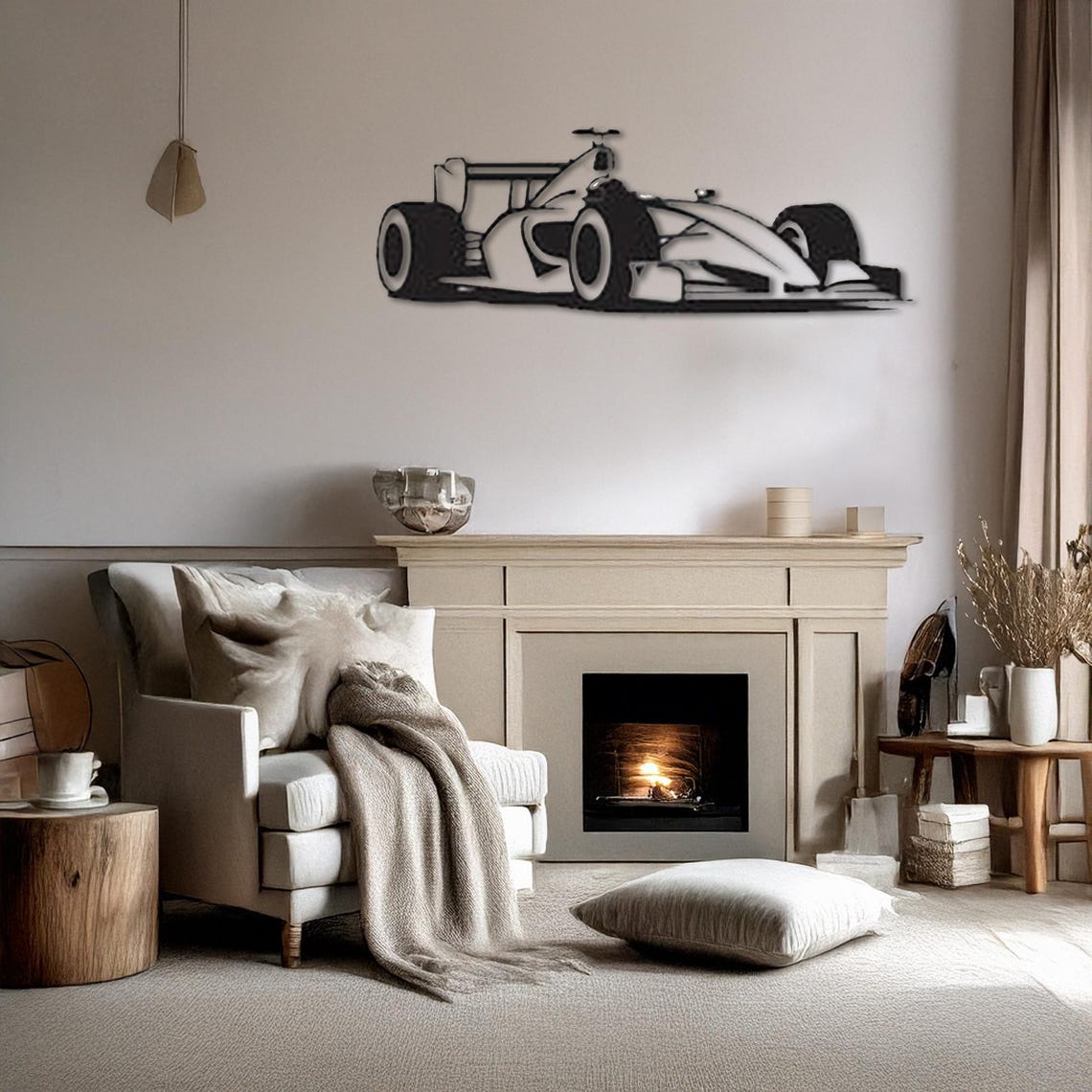 Formula 1 Car Metal Wall Art, Racing Car Decor, Modern Motorsports Gift ...