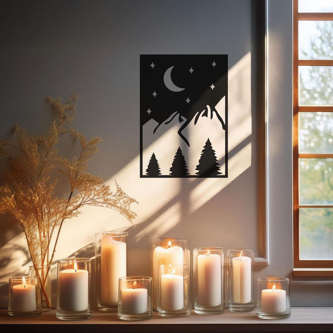 Laser Cut Mountain Wall Decor, Matte Black Nature Art - Etsy