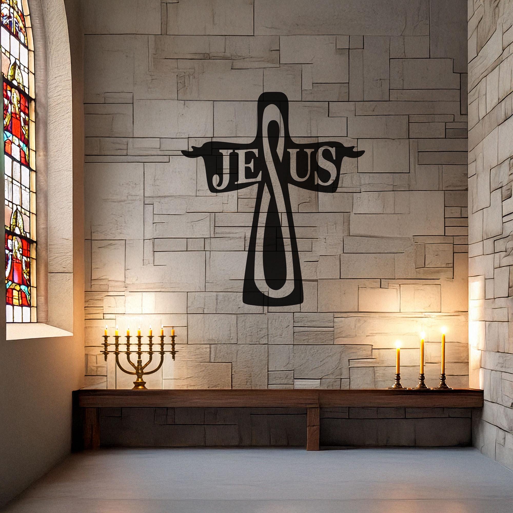 Laser Cut Jesus Cross, Metal Wall Decor, Religious Home Accent - Etsy