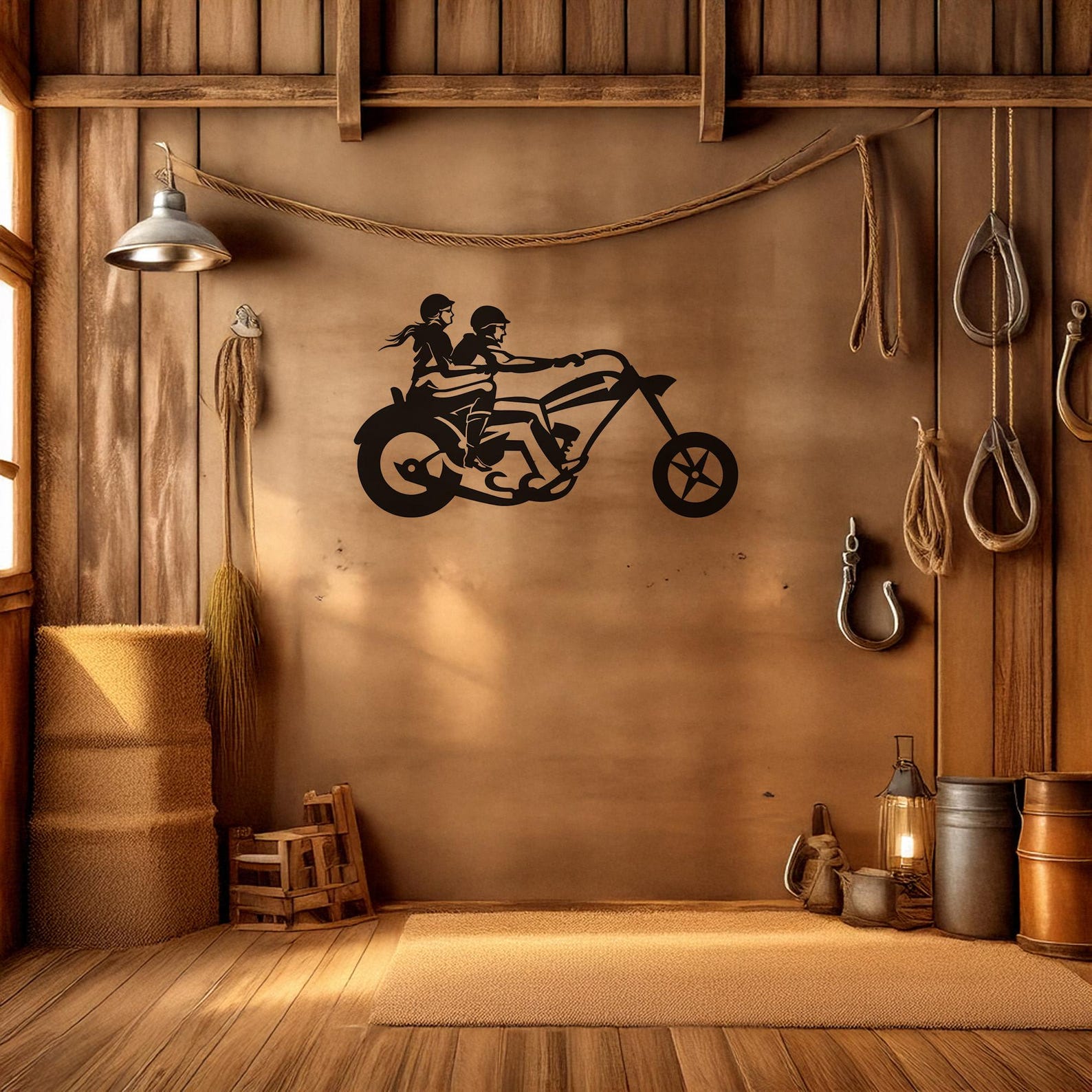 Laser Cut Motorcycle Couple Metal Wall Art, Biker Garage Decor - Etsy