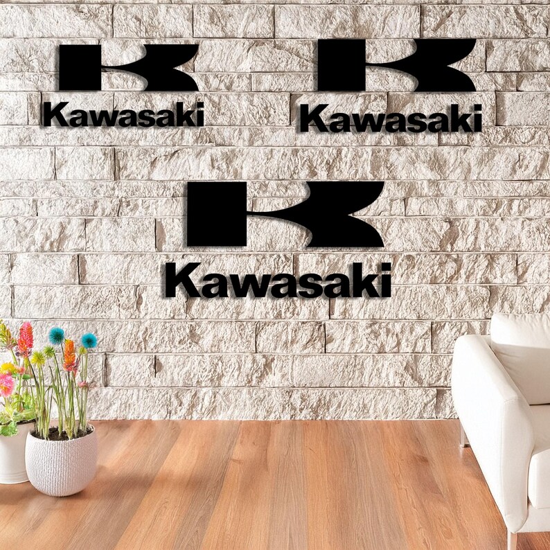Kawasaki Logo Metal Wall Art, Motorcycle Garage Decor - Etsy