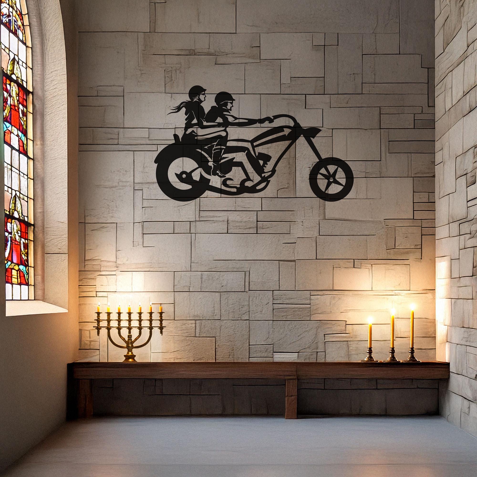 Laser Cut Motorcycle Couple Metal Wall Art, Biker Garage Decor - Etsy