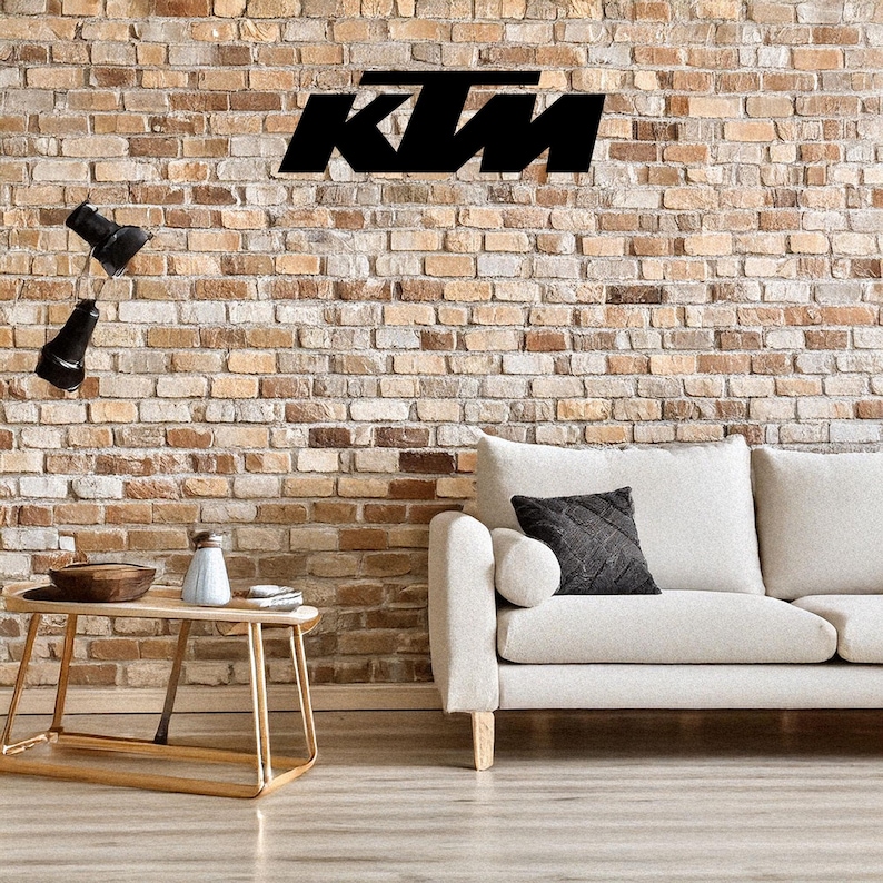 Laser Cut Metal Wall Decor, KTM Logo Design, Matte Black Motorcycle Wall Art, Racing Fan Gift ...