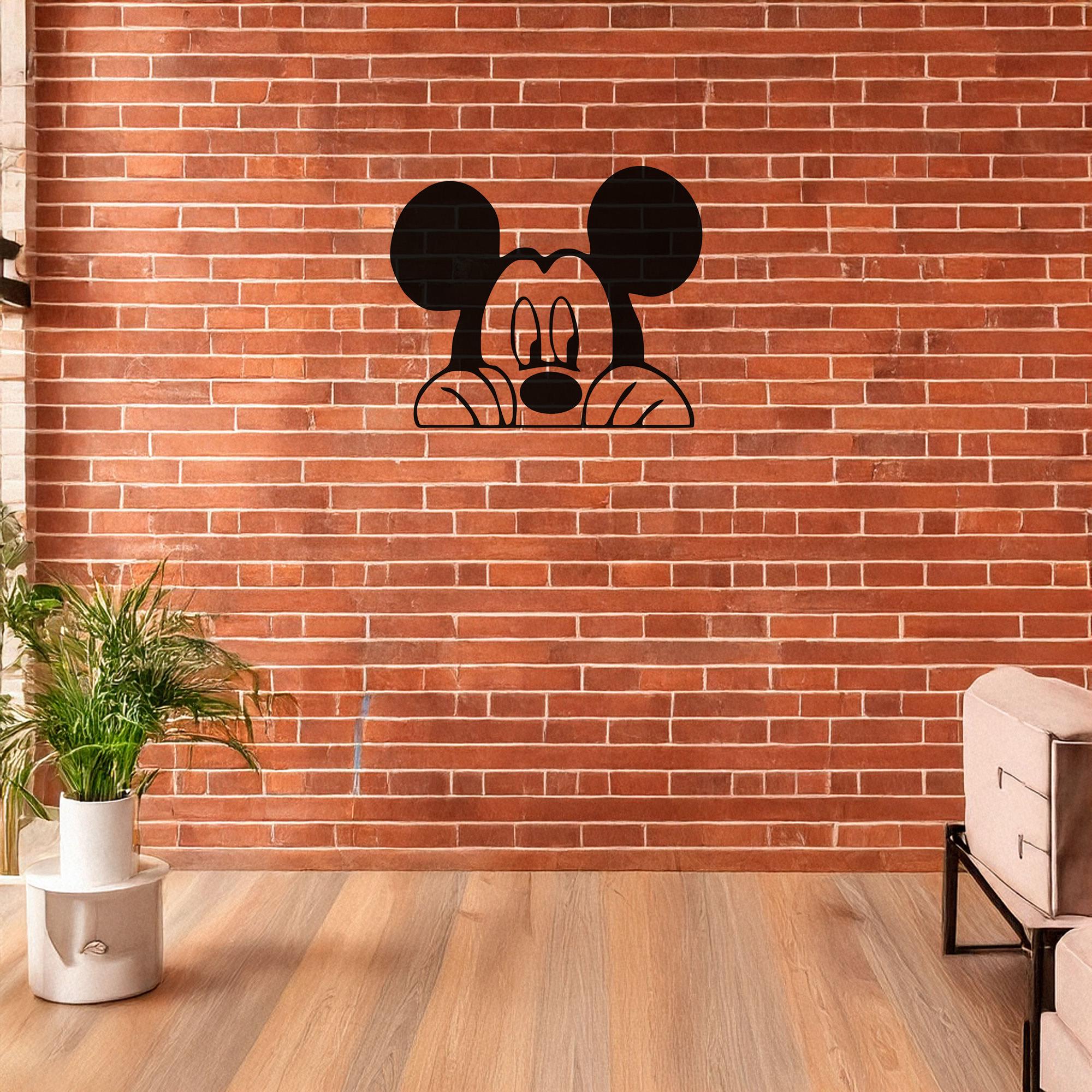 Mickey Mouse Laser Cut Metal Wall Art - Black Metal Decor for Kids ...