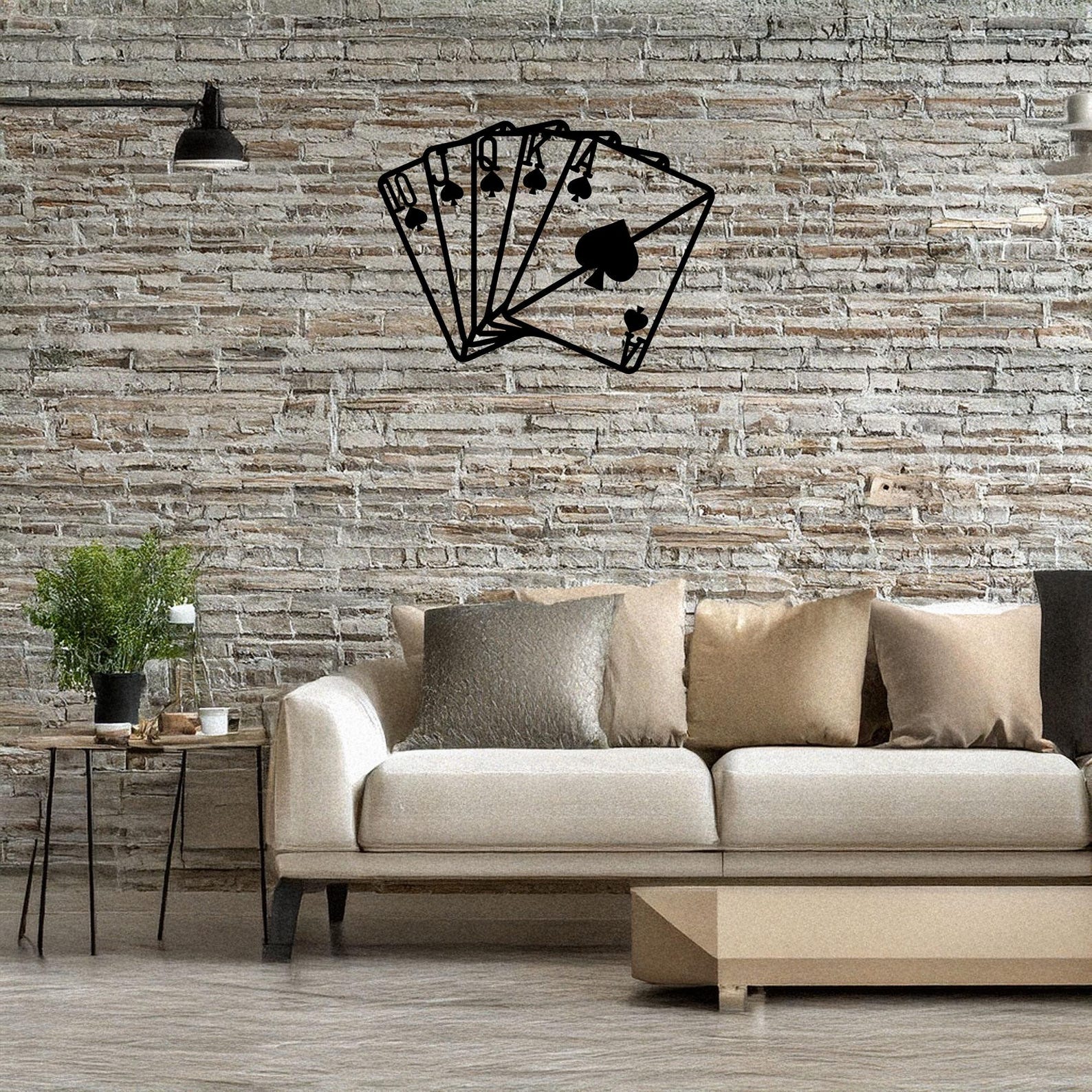 Laser Cut Playing Cards Metal Wall Art, Game Room Decor - Etsy