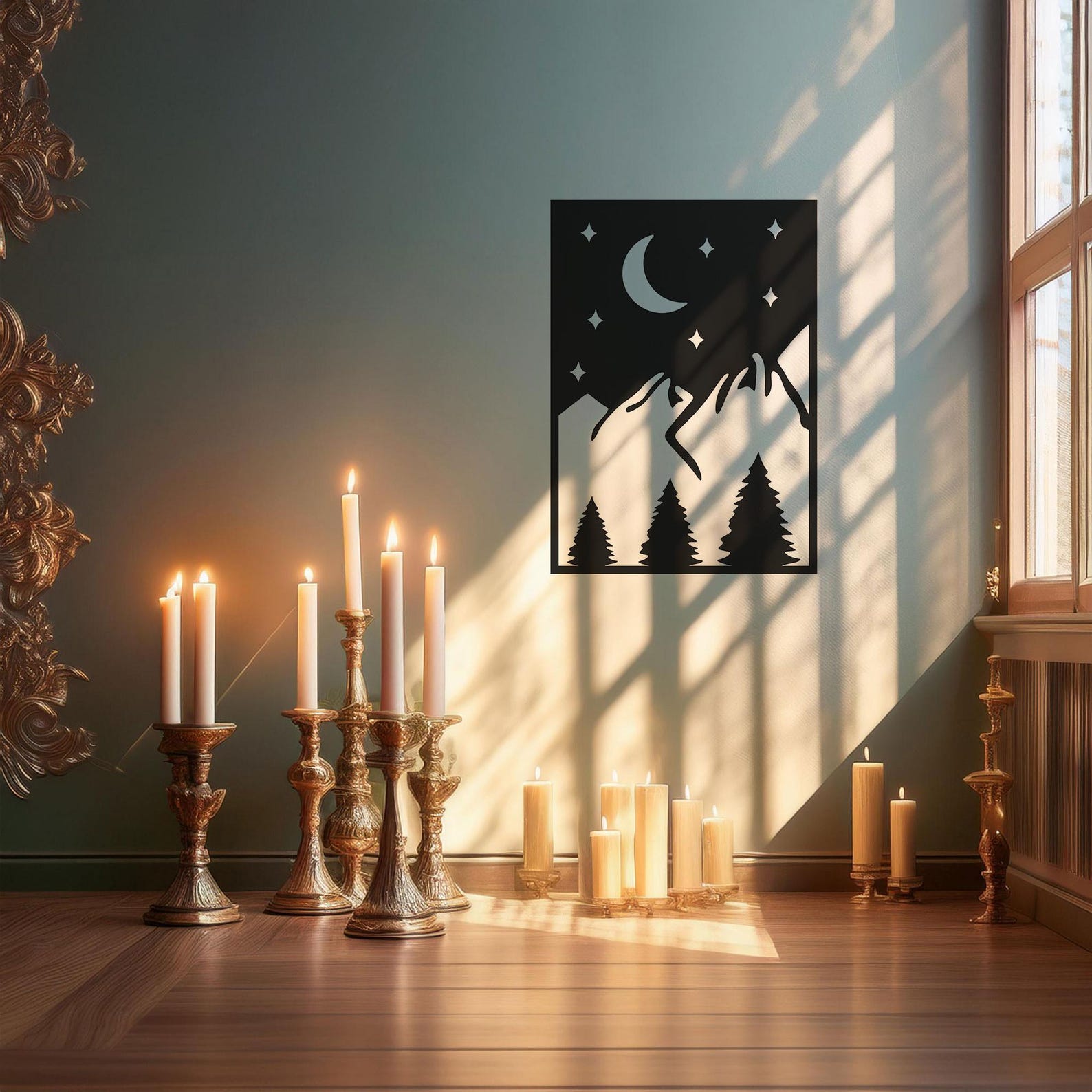 Laser Cut Mountain Wall Decor, Matte Black Nature Art - Etsy