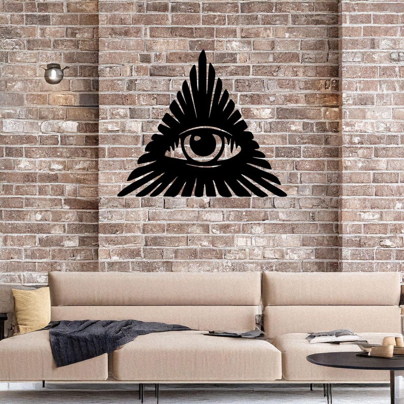 All-seeing Eye Laser Cut Metal Wall Decor, Black Symbolic Art for ...