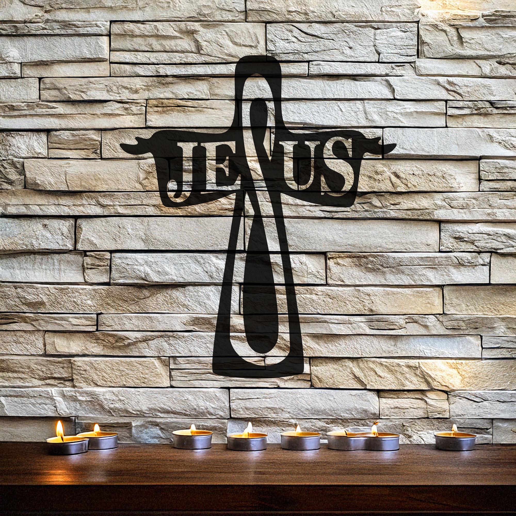 Laser Cut Jesus Cross, Metal Wall Decor, Religious Home Accent - Etsy