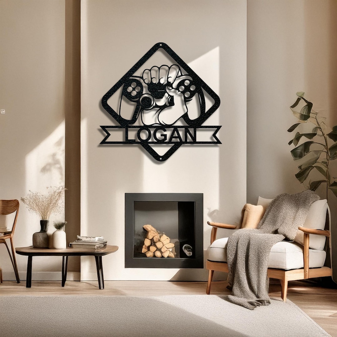 Personalized Gamer Metal Wall Art – Laser Cut Gaming Room Decor - Etsy
