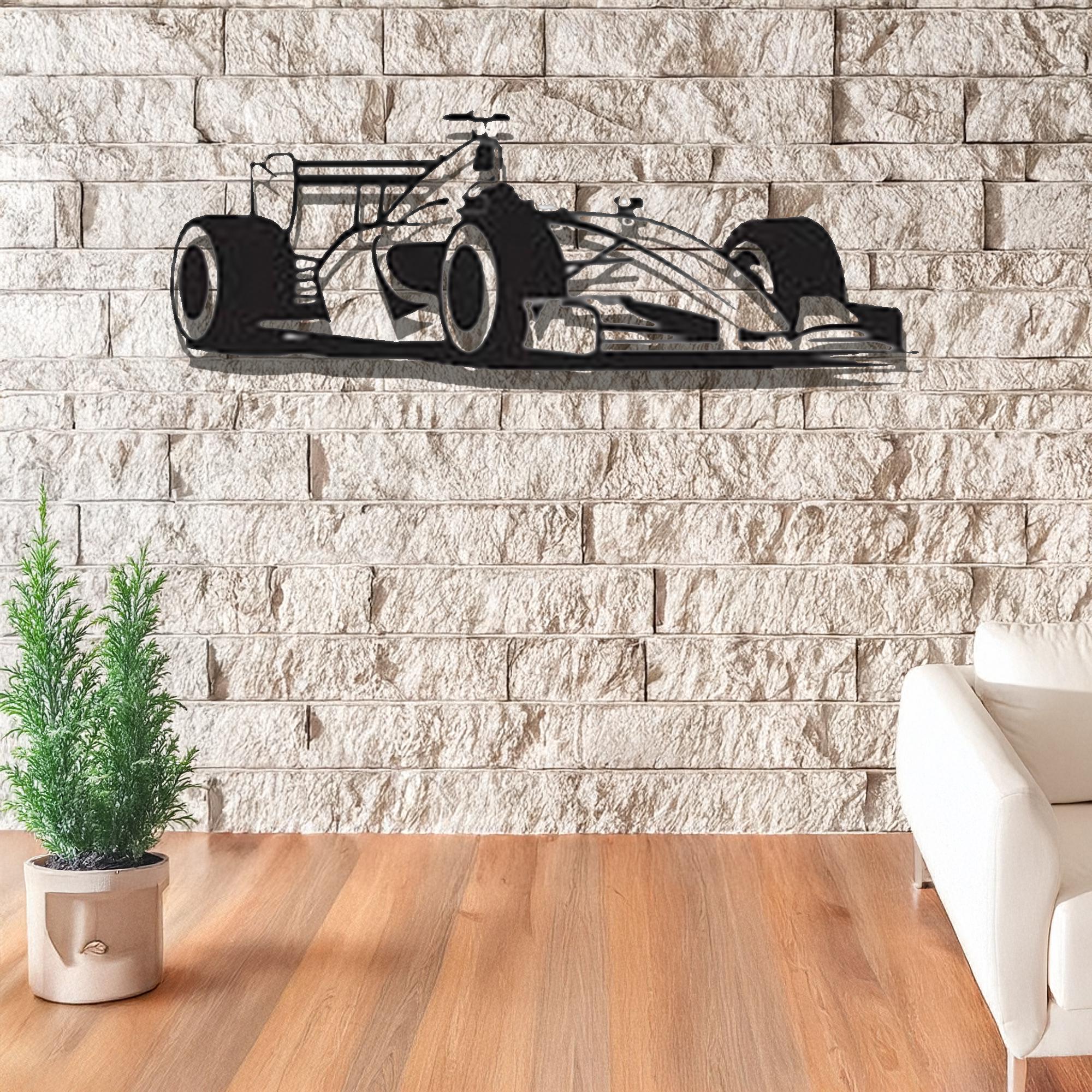 Formula 1 Car Metal Wall Art, Racing Car Decor, Modern Motorsports Gift ...