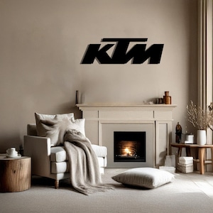 Laser Cut Metal Wall Decor, KTM Logo Design, Matte Black Motorcycle ...