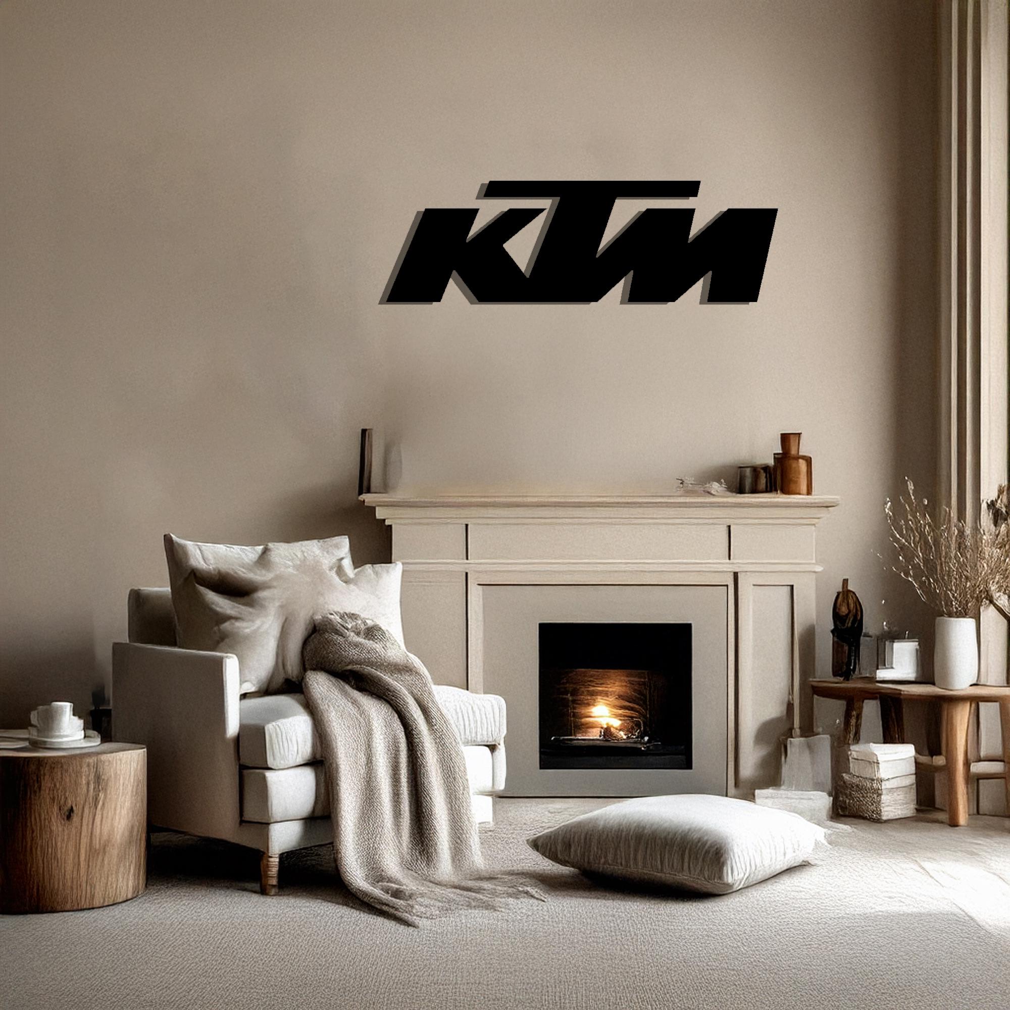 Laser Cut Metal Wall Decor, KTM Logo Design, Matte Black Motorcycle Wall Art, Racing Fan Gift ...