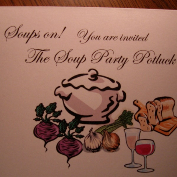 Soup Party Invitations - Etsy