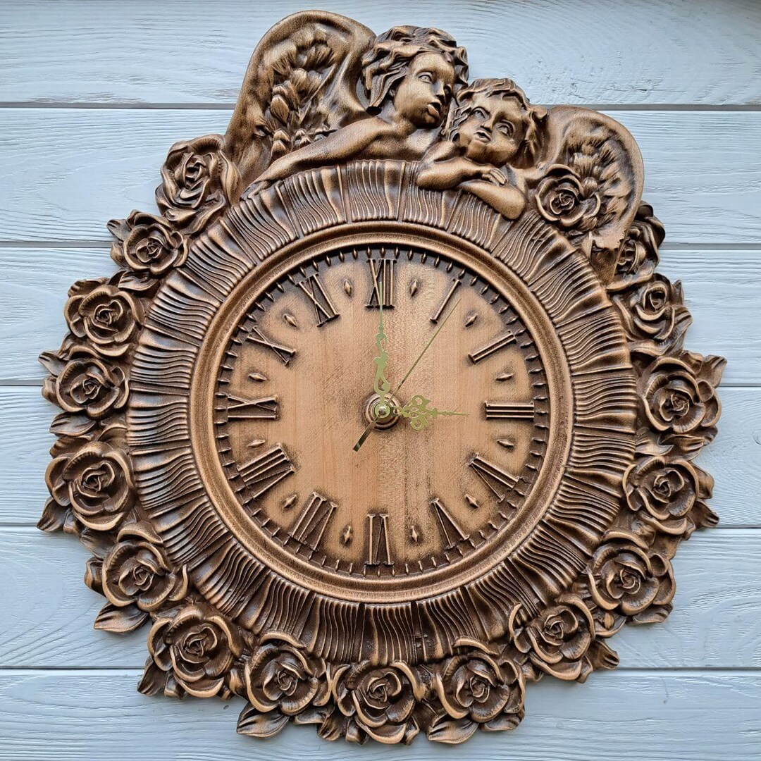 Angelic Moments Wooden Clock Timeless Elegance for Home Decor, Gift for ...