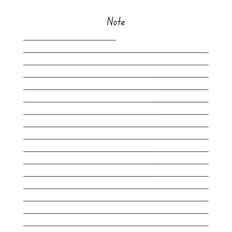 Editable & Printable Note Paper - Etsy