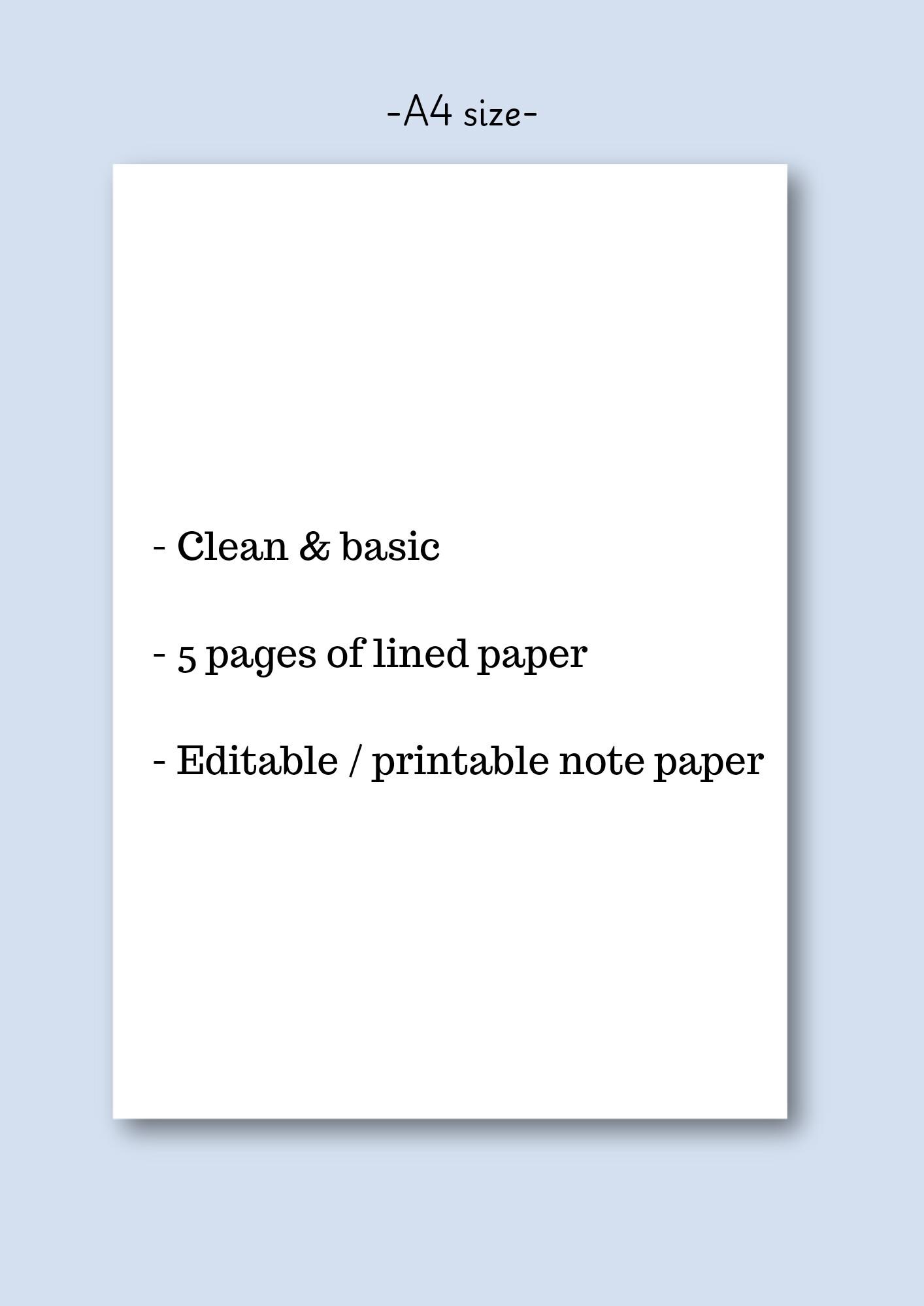 Editable & Printable Note Paper - Etsy