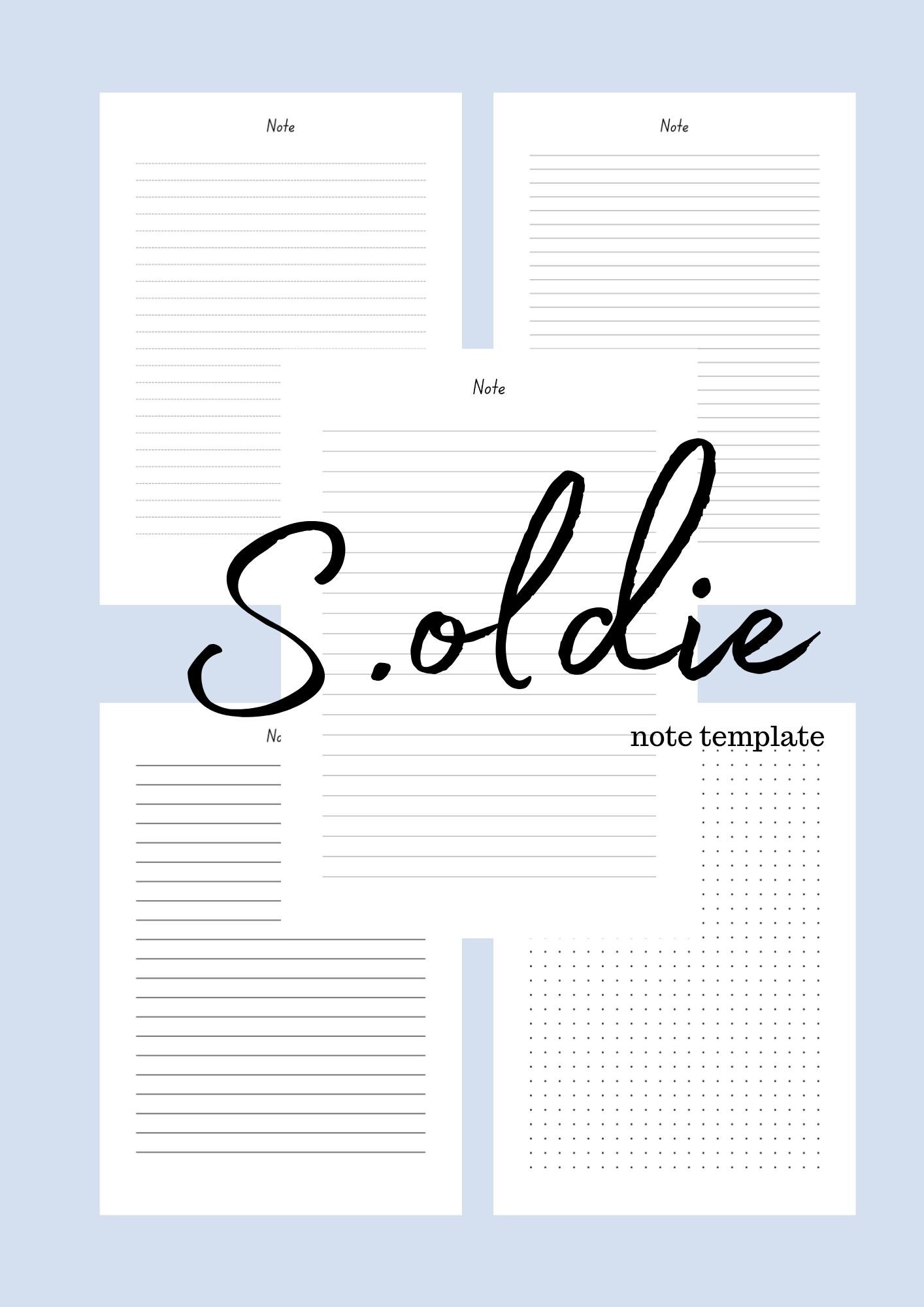 Editable & Printable Note Paper - Etsy