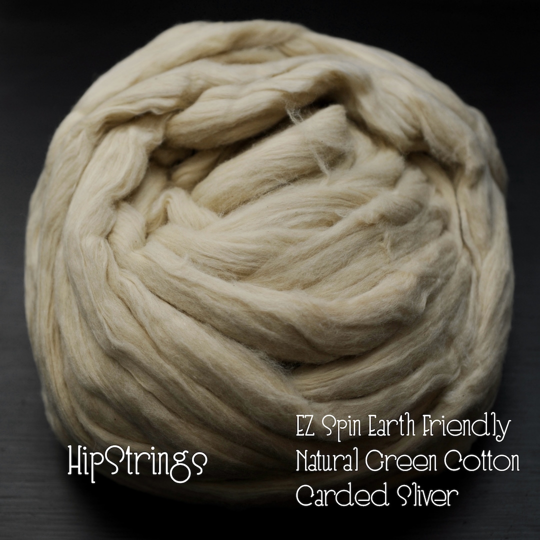 EZ Spin Natural Green Cotton Carded Sliver - 4 Ounces - Etsy