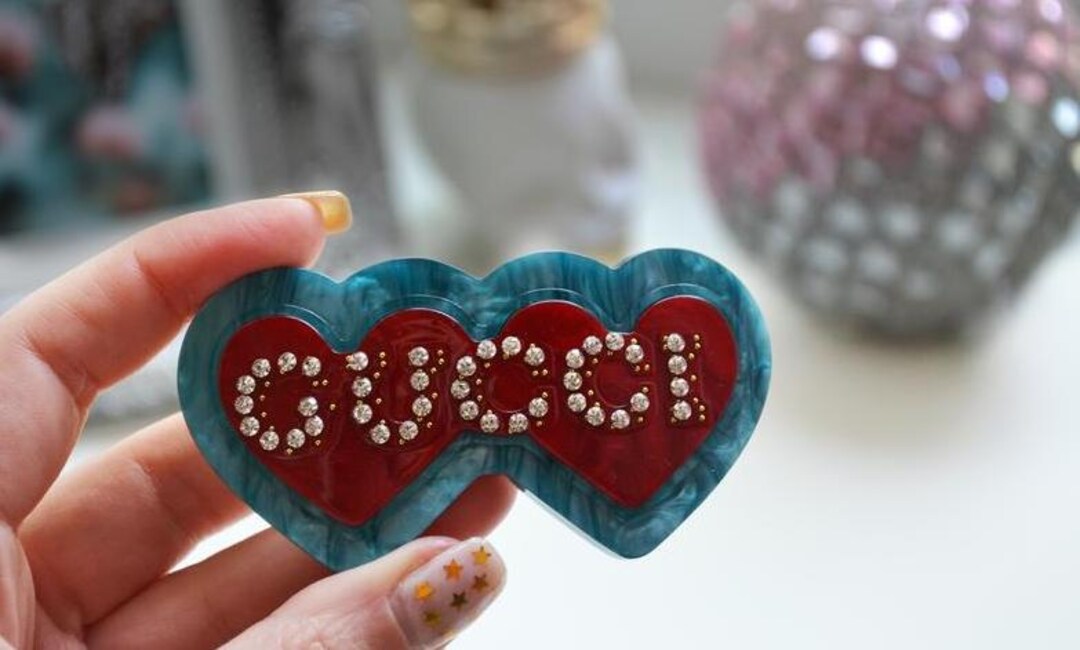 Vintage Aesthetic Blue Heart Gucci Hairpin Hair Accessorie Gift for Her ...