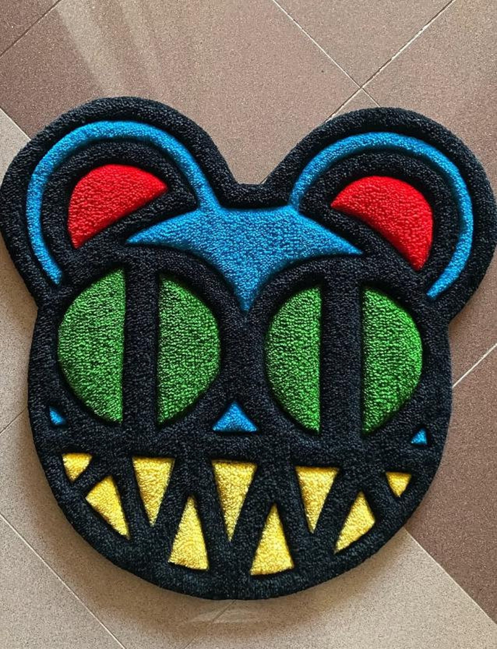 Colorful Radiohead Modified Bear Custom Rug - Etsy