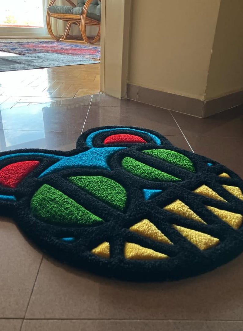 Colorful Radiohead Modified Bear Custom Rug - Etsy