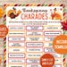 Thanksgiving Charades Thanksgiving Printable Game Kids Friends Family ...