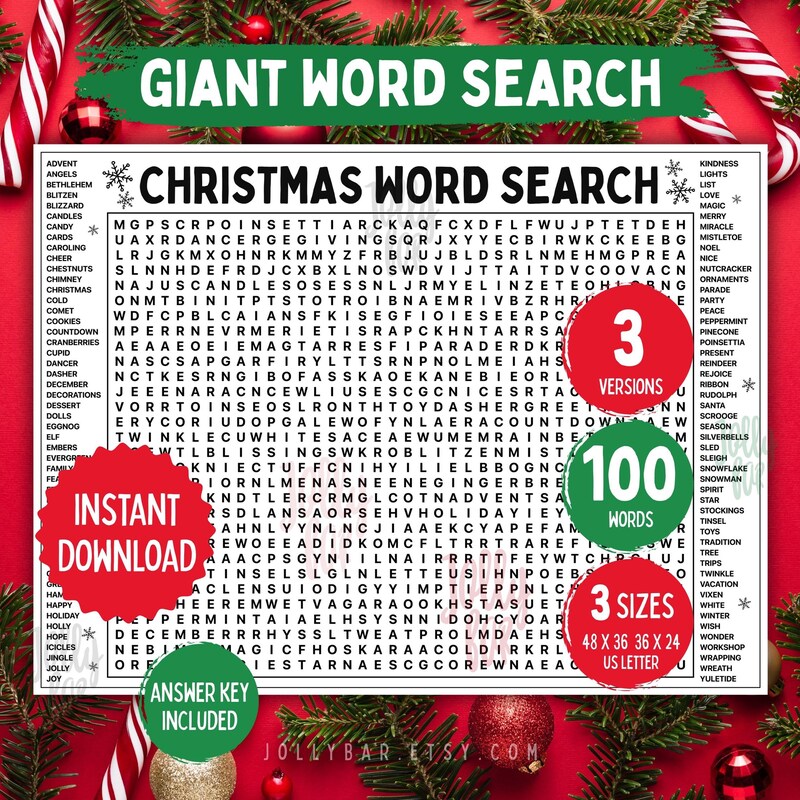 Hard Christmas Word Games - Etsy