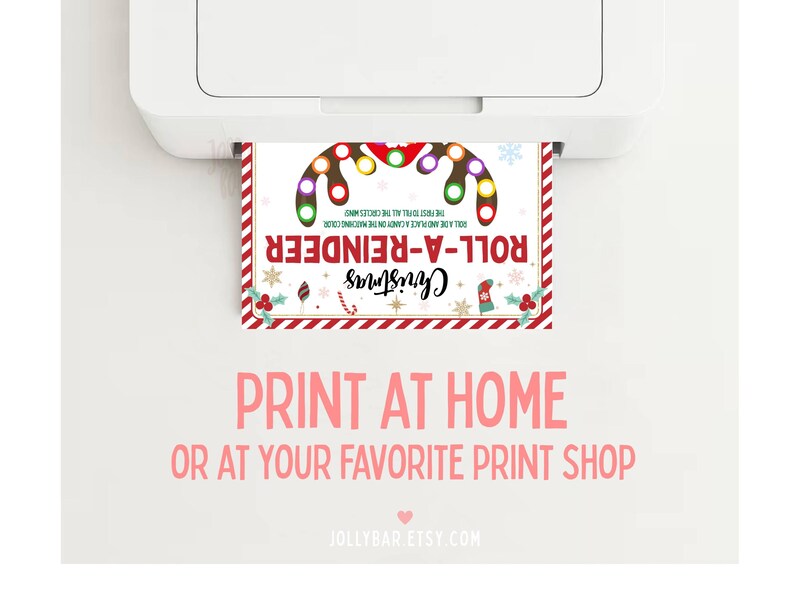 Roll a Reindeer Christmas Printable Game Kids Family Table Game Roll-a ...