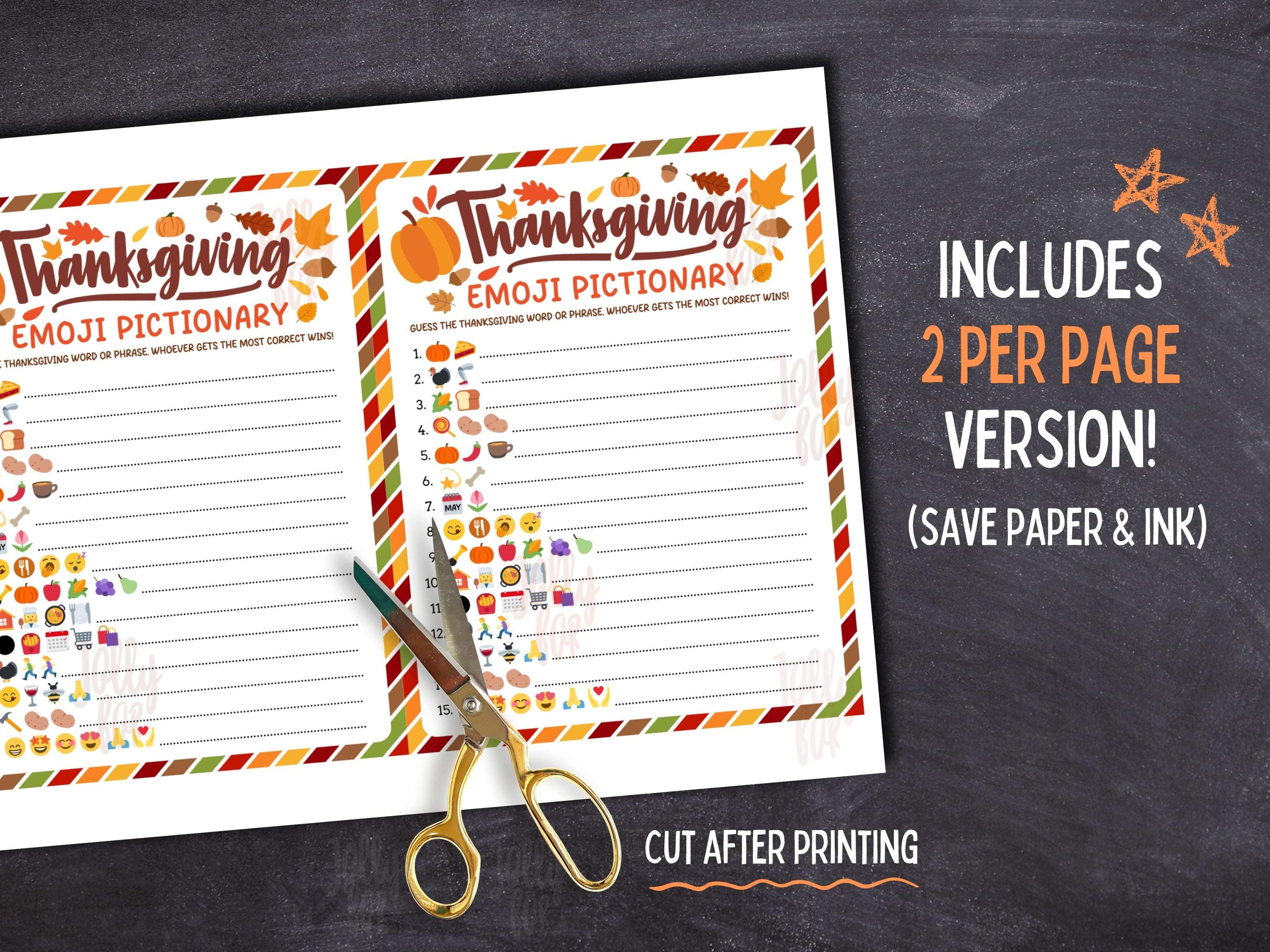 Thanksgiving Emoji Game Thanksgiving Printable Game Thanksgiving Kids ...