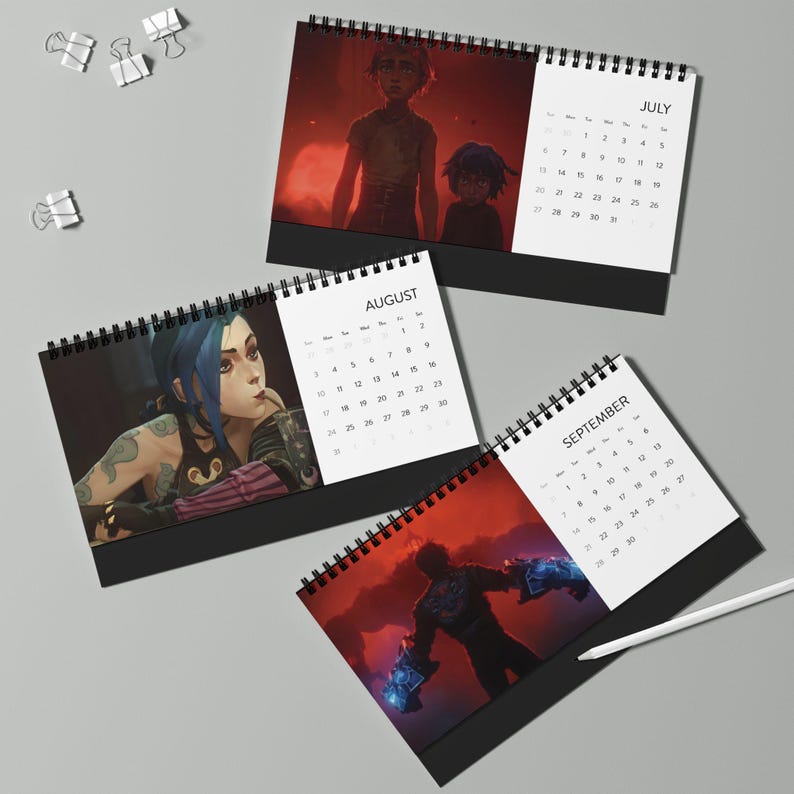 Arcane LOL Desktop Calendar, 2025 Grid Planner, Video Game Fan Gift ...
