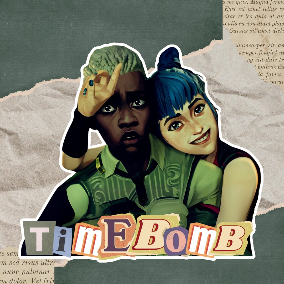 League of Legends Jinx and Ekko Sticker, Timebomb Arcane Vinyl Decal ...