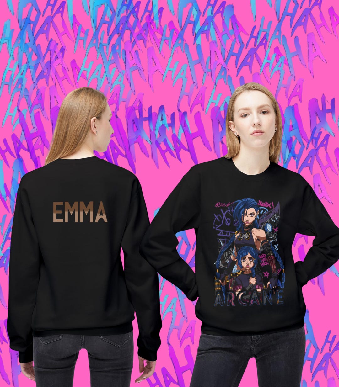 PERSONALIZED Jinx Arcane Unisex Sweatshirt LOL, Video Game, MOBA Game ...