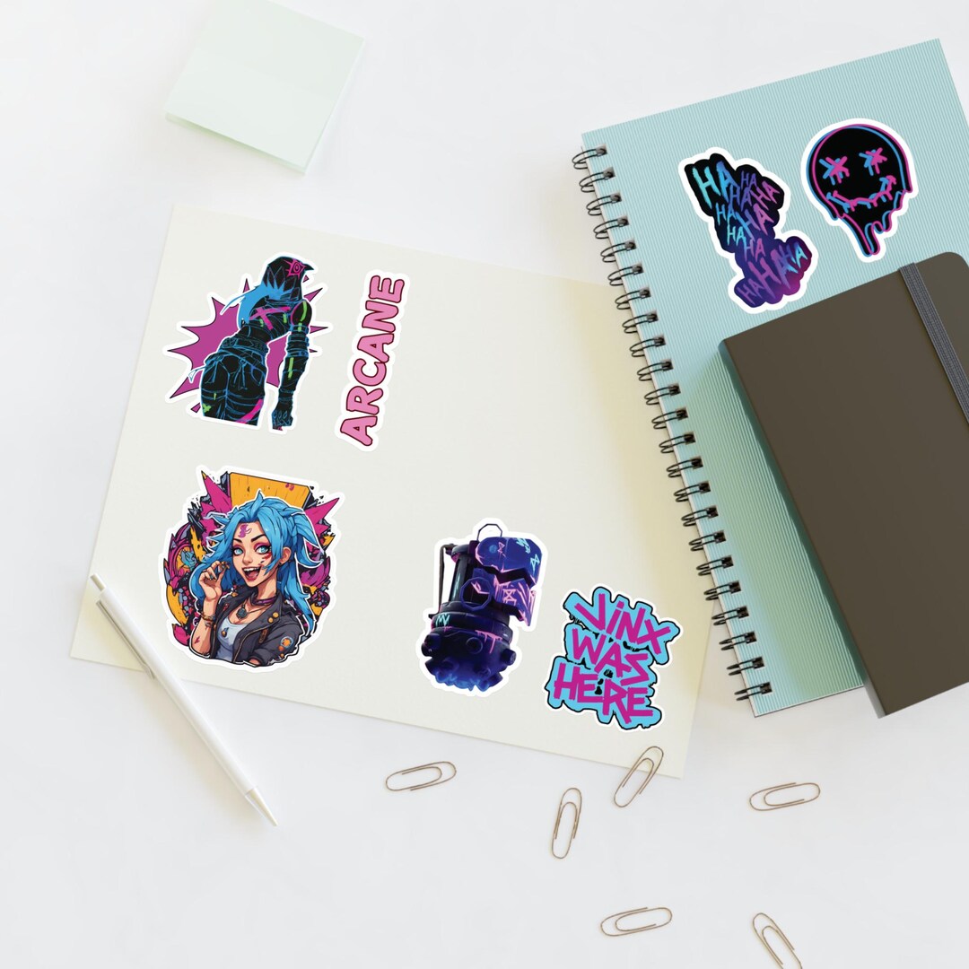 Arcane Jinx Neon Graffiti Sticker Sheets - League of Legends Decals ...