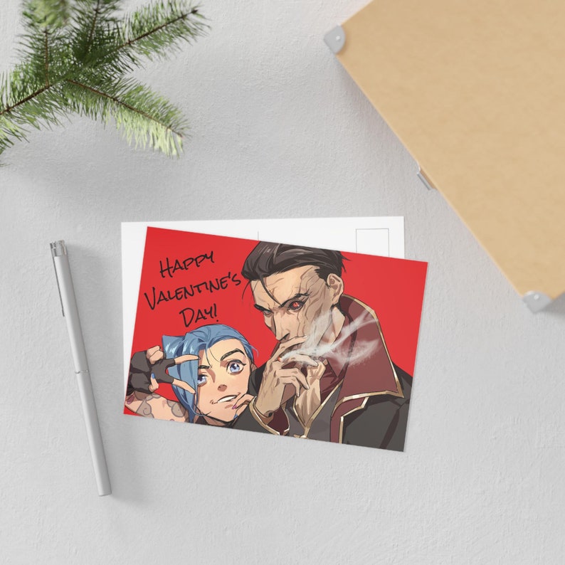 Silco&jinx Arcane Postcard, Mystic, Anime Valentine's Day Card, League ...