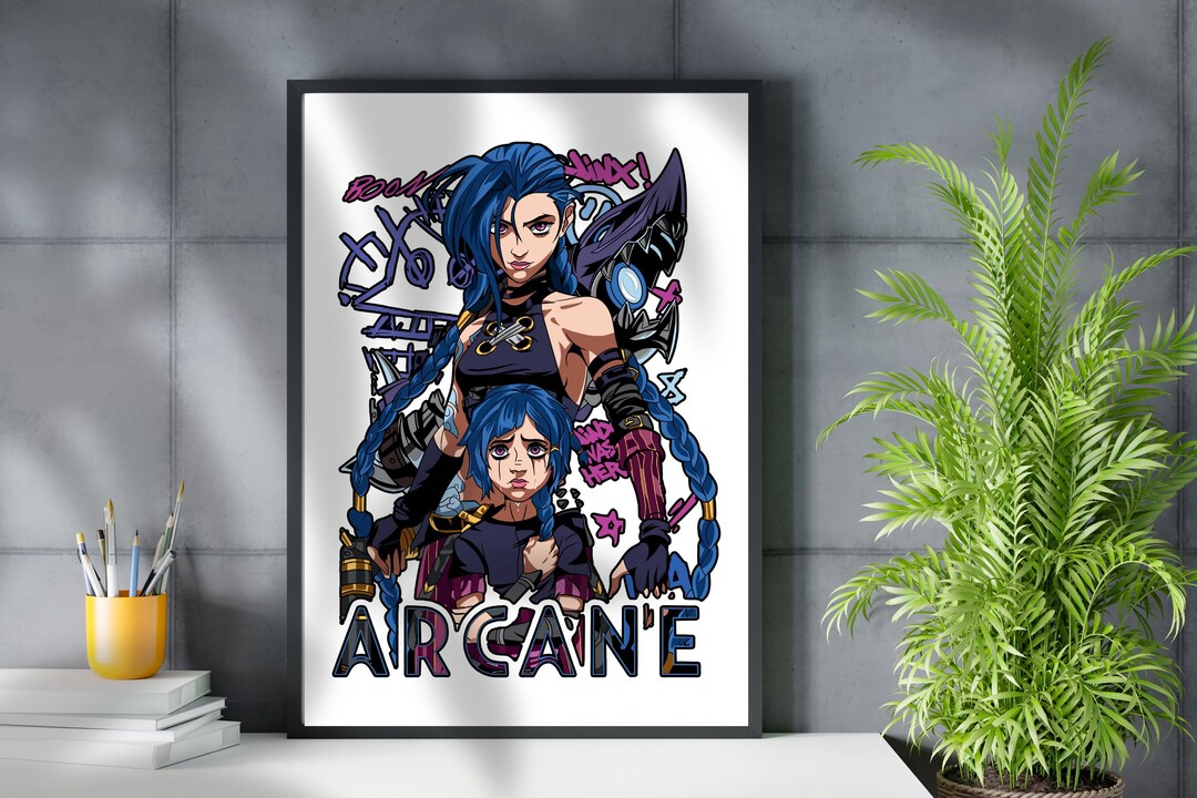 Arcane JINX Poster, League Og Legends Wall Art, Arcane Wall Decor ...