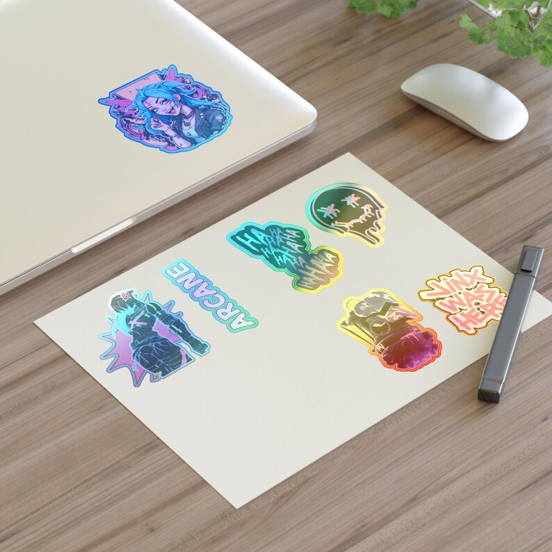 Arcane Jinx Neon Graffiti Sticker Sheets - League of Legends Decals - Etsy