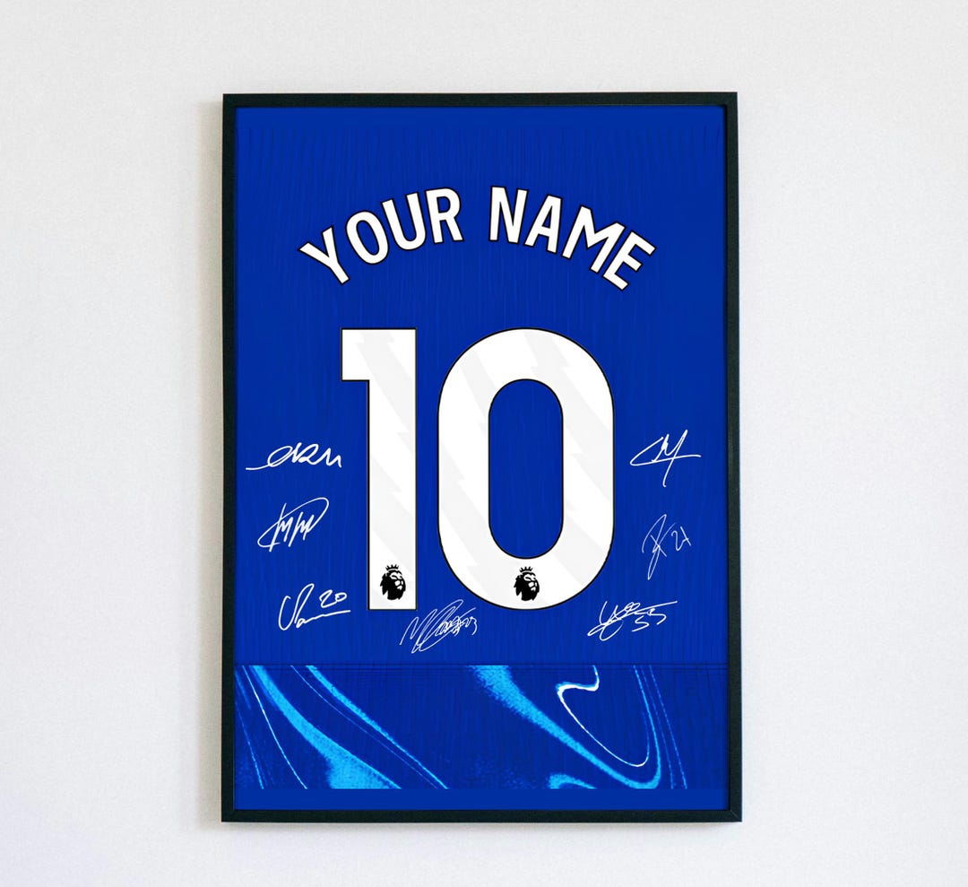 Custom Signed Chelsea FC Jersey Poster | Personalized Name and Number ...