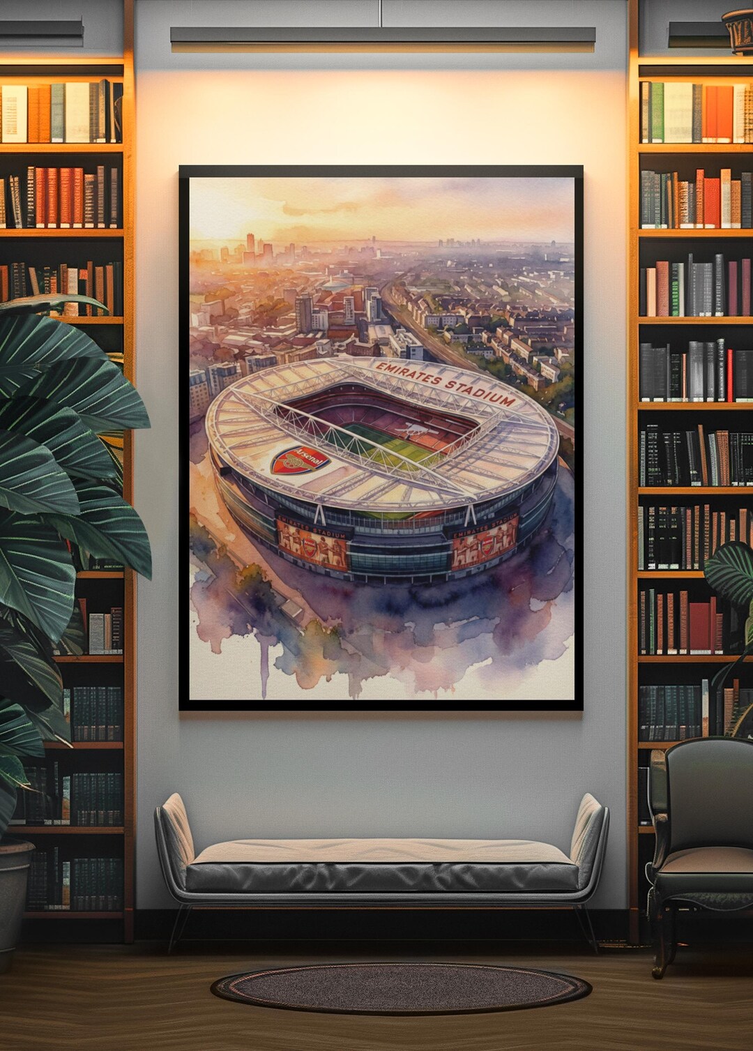 Arsenal Emirates Stadium Watercolor Art | Football Fan Gift (digital ...