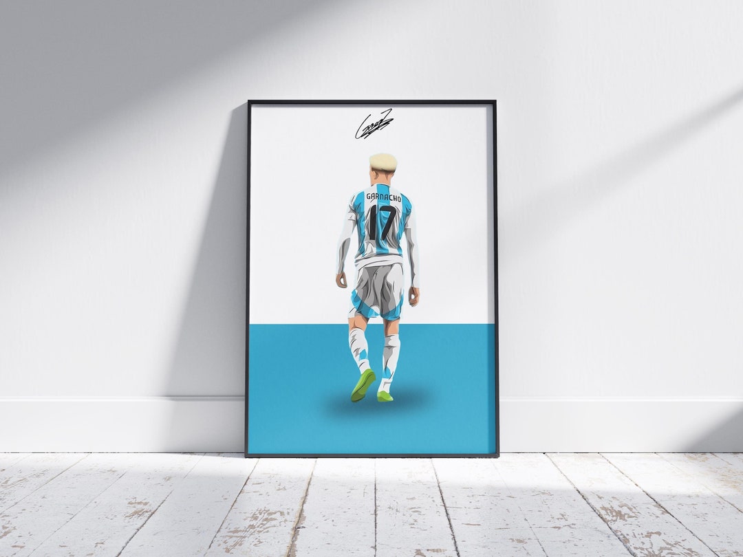 Alejandro Garnacho Poster - Digital Football Art Print | Signed Wall ...
