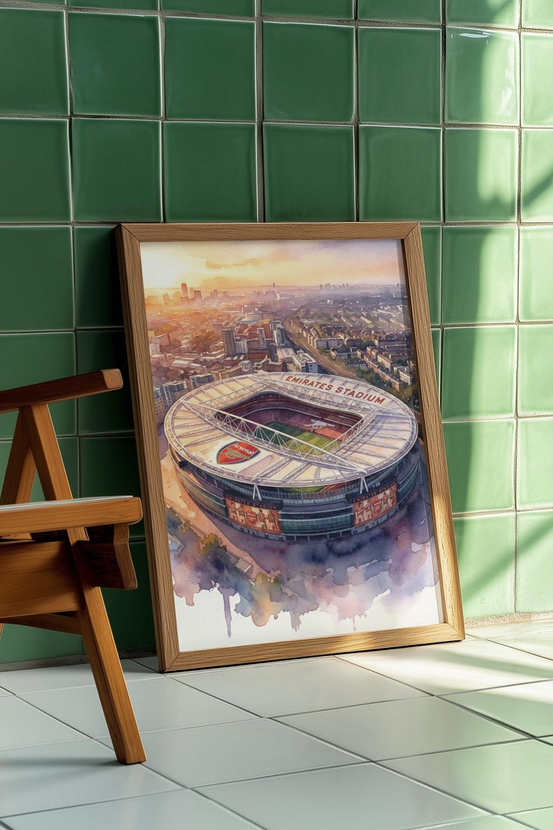 Arsenal Emirates Stadium Watercolor Art | Football Fan Gift (digital ...