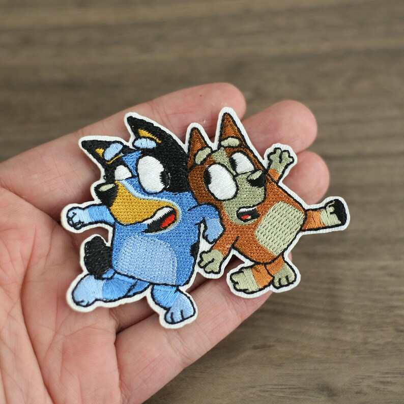 Bluey Dog Inspired Iron on and Stick on Patches. Jacket T-shirt ...