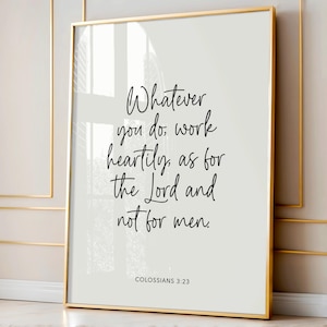 Colossians 3:23 Printable, Whatever You Do Work Heartily, Bible Verse ...