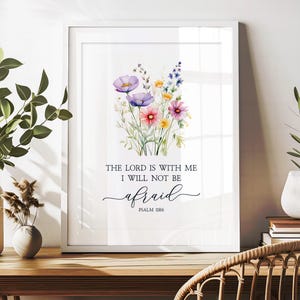 Psalm 118:6 Printable Sign, the Lord is With Me, Bible Verse Printable ...